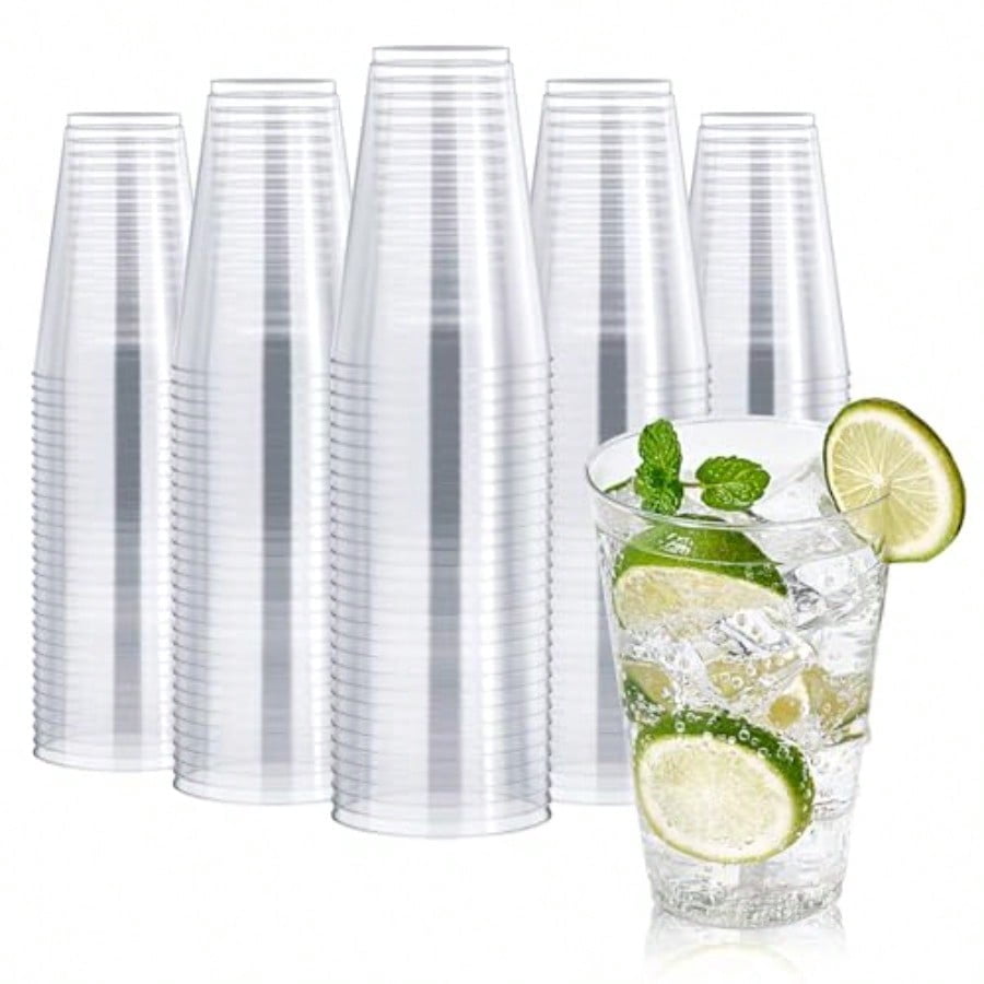 200 Pack 14 oz Clear Plastic Cups Large Disposable Cups Plastic Party ...