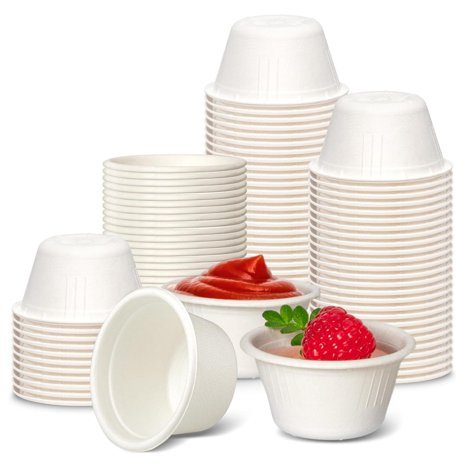 [200 Pack 2 Oz 100% Compostable Disposable Condiment Cups ...