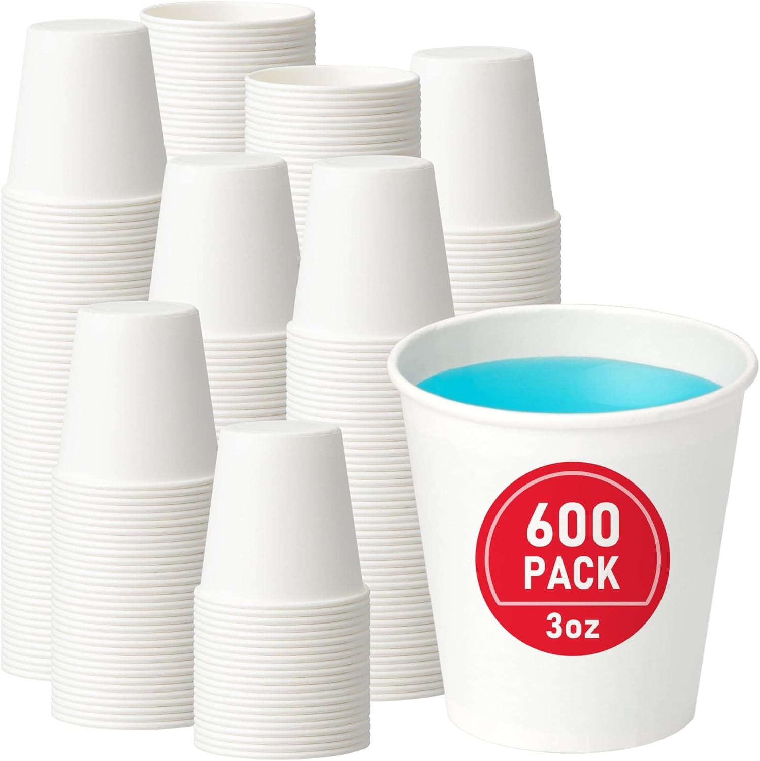 200 Pack 3 oz Disposable Paper Cups, Sturdy Bathroom Cup, Food-Safe ...