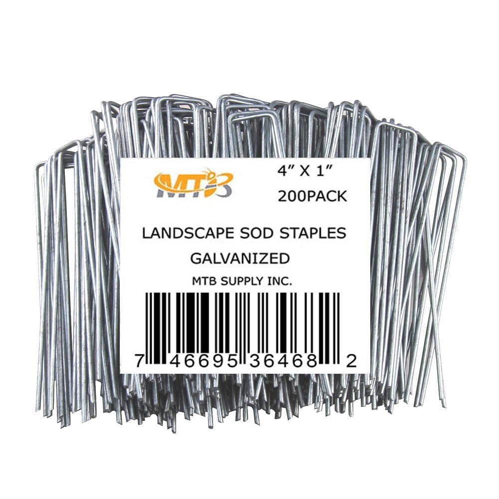 200 Pack 4 EC36 Inch 11GA(0.12inch) Landscape Staples Garden Stakes ...