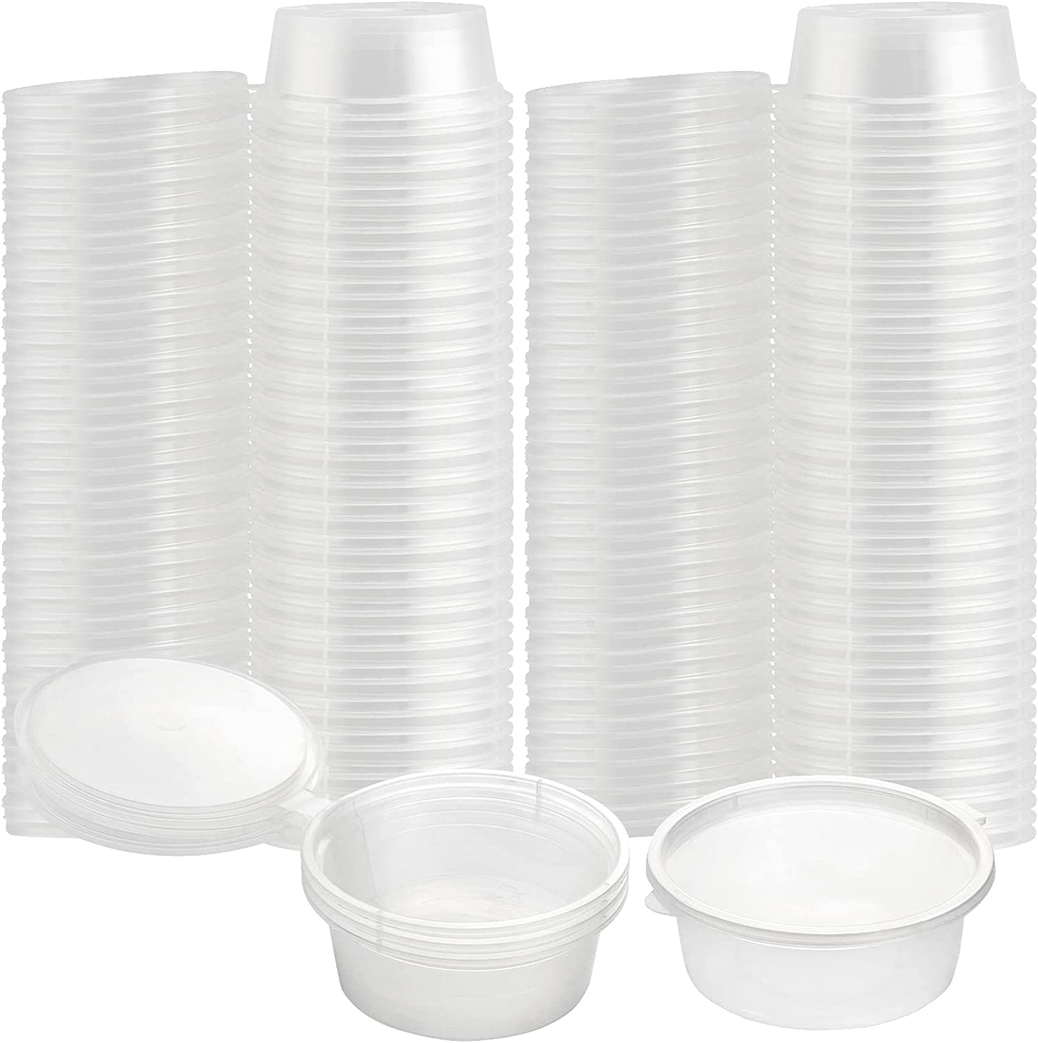 200 Pack 4 OZ Leak Proof Plastic Condiment Souffle Containers with ...