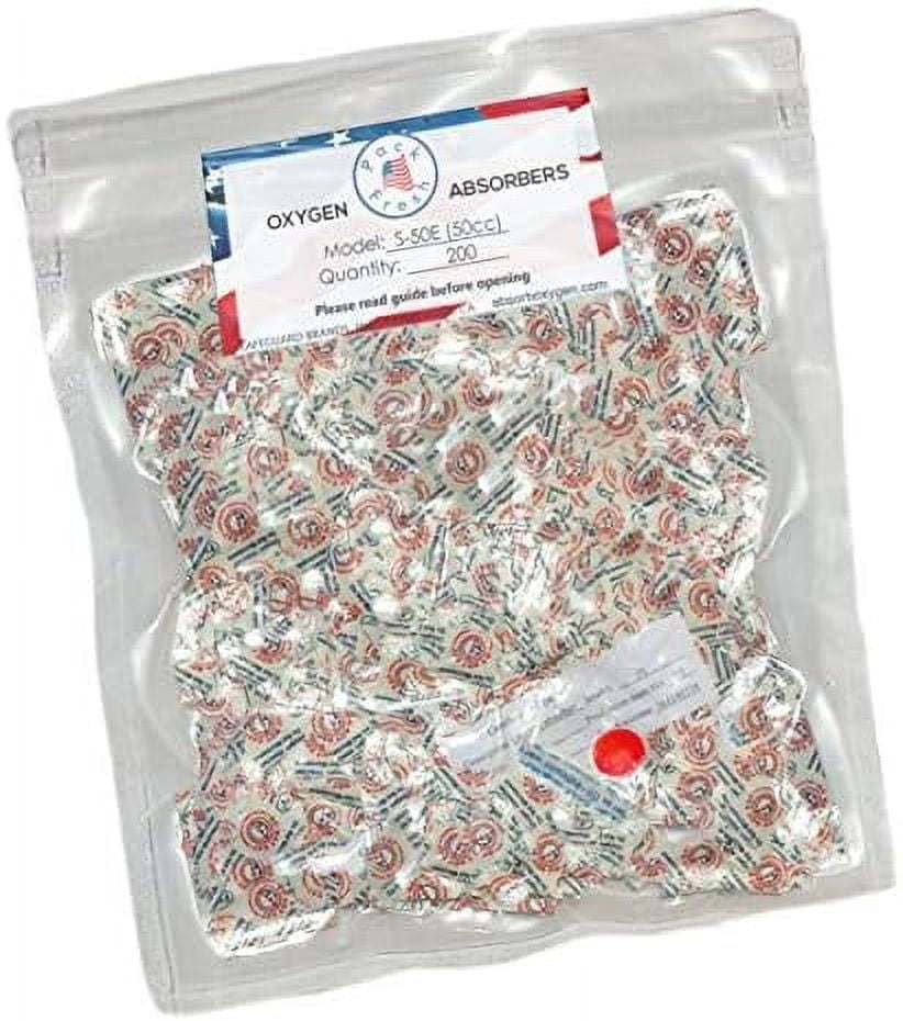 200 Pack - 50cc Oxygen Absorber Packs - Food Preservation - Long-Term ...