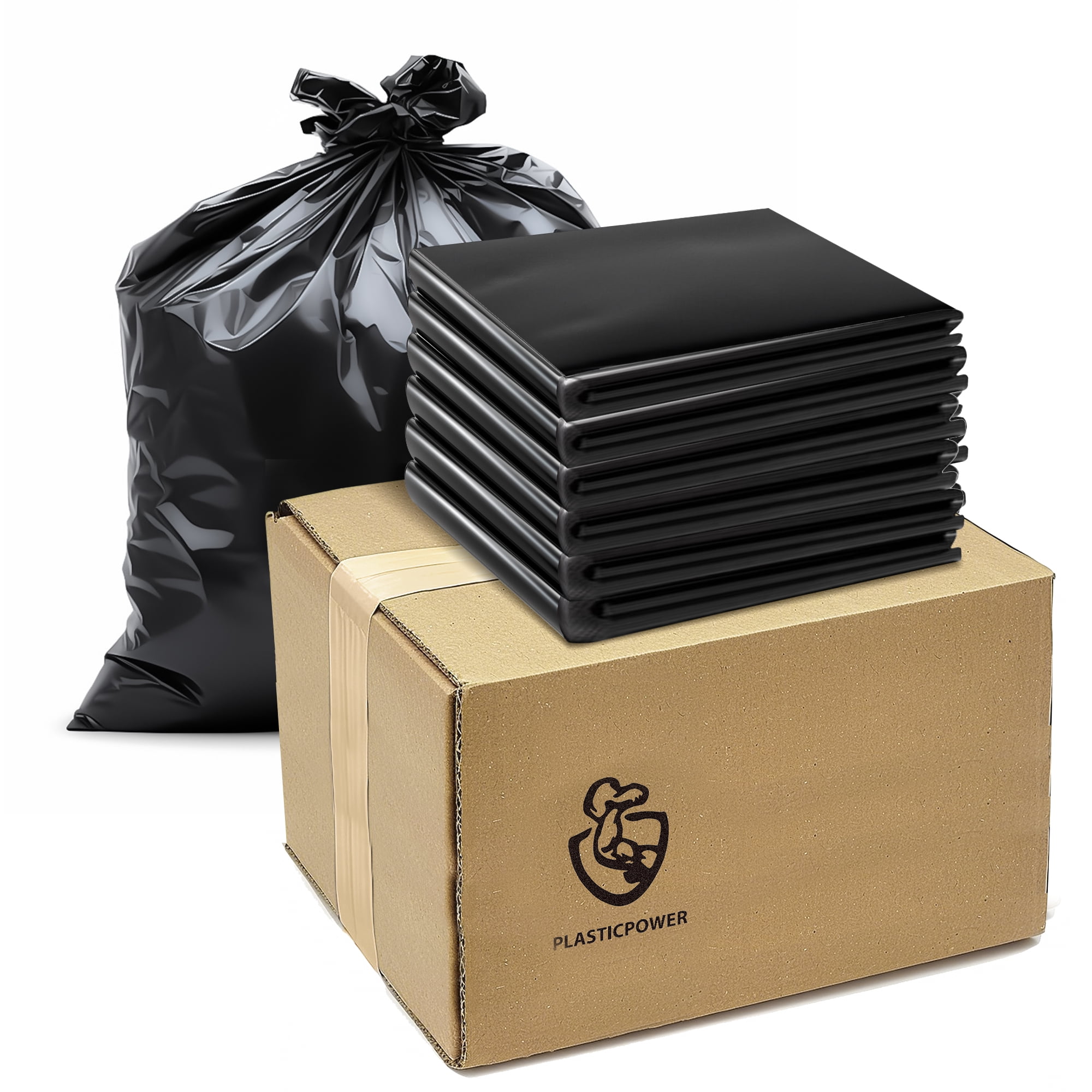 200-Pack 55-60 Gallon Heavy Duty Trash Can Bags - 2 Mil Thickness ...