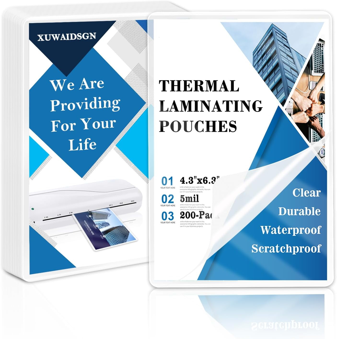 200 Pack 5mil 4“x6" Thermal Laminating Pouches Badge Laminate Pouches ...