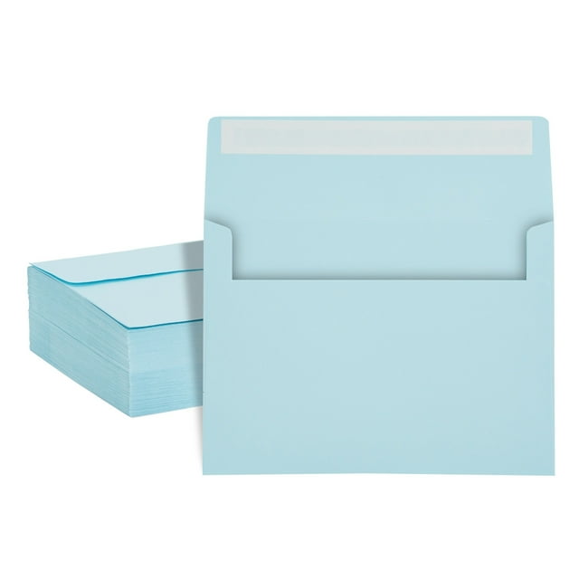200-Pack 5x7-Inch Light Blue Envelopes with Square Flap and Peel and ...