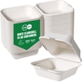 200 Pack 6x6inch White Take Out Containers with Lids, Small Disposable ...