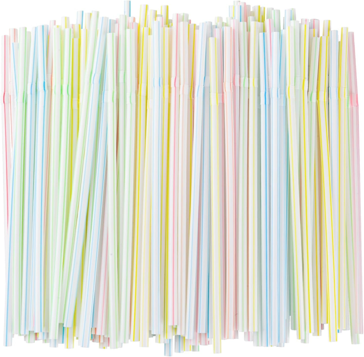 [200 Pack] 8.5" High Flexible Plastic Straws,Bendable Disposable ...