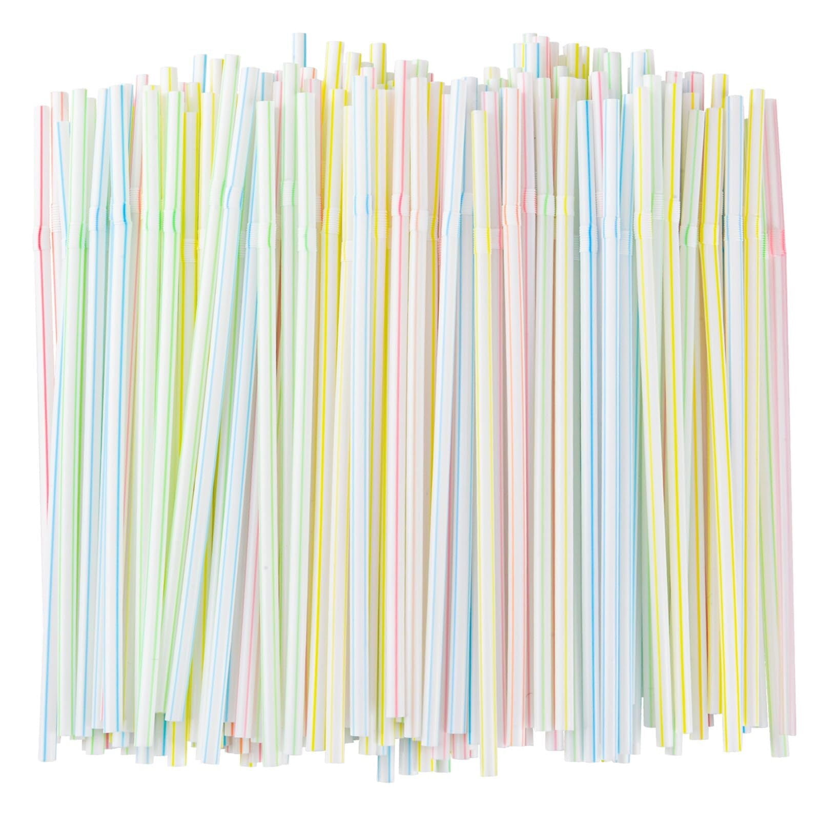 [200 Pack] 8.5" High Flexible Plastic Straws,Bendable Disposable ...
