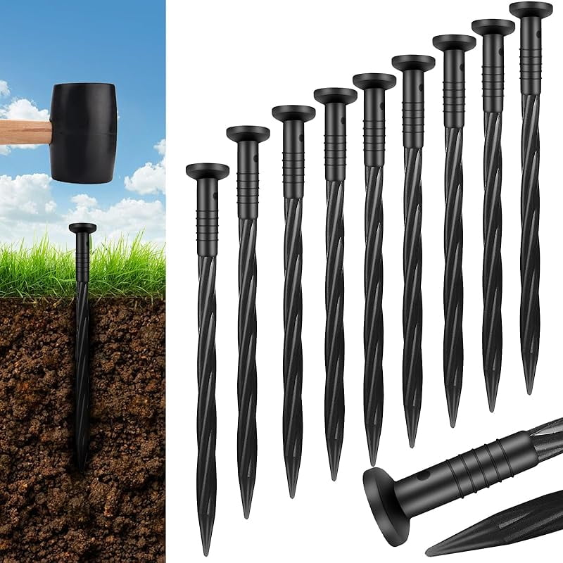 200 Pack 8 Inch Plastic Landscape Edging Anchoring Stakes Garden Lawn ...