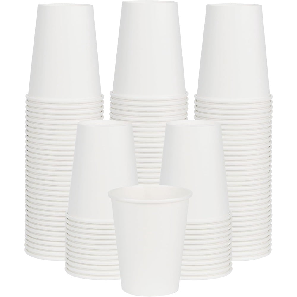 200 Pack 8 oz Disposable Paper Coffee Cups, White Hot Beverage Drinking ...