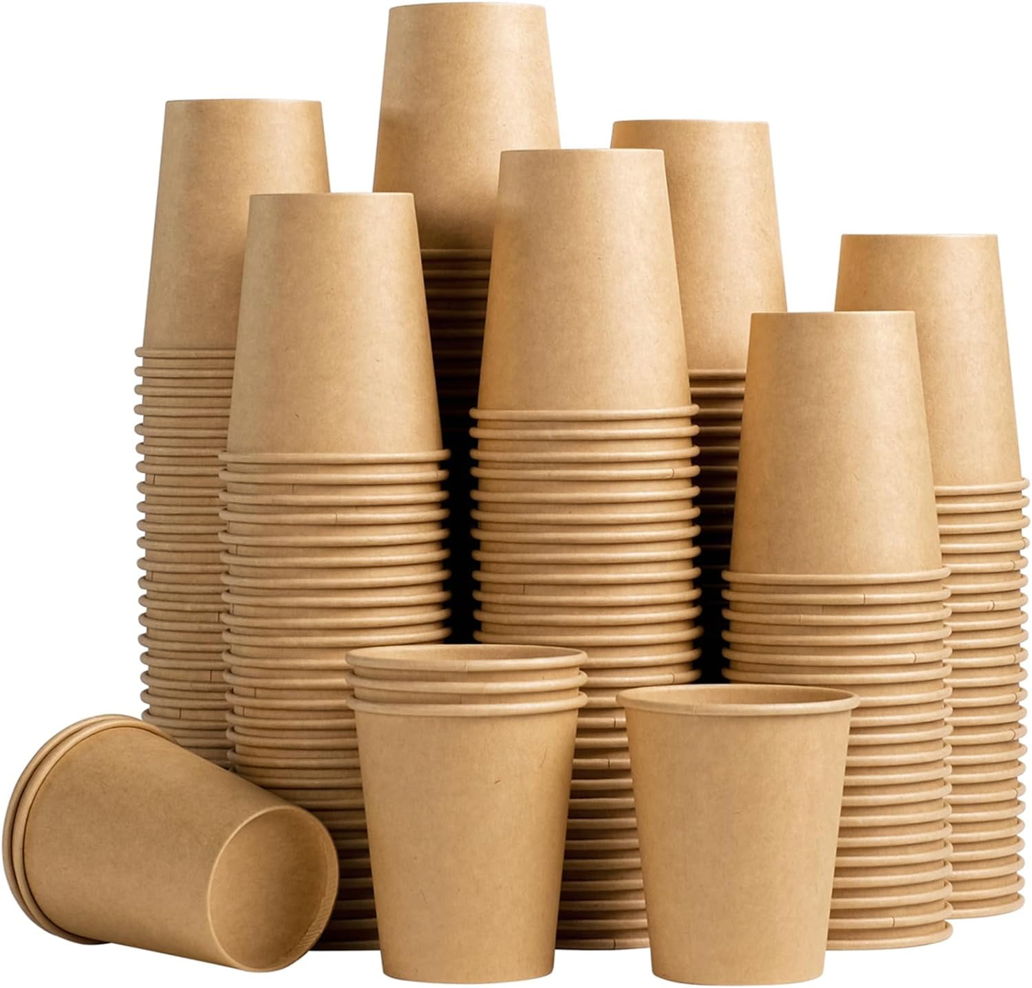 200 Pack 8 oz Kraft Paper Cups, Brown Disposable Paper Coffee Cups ...