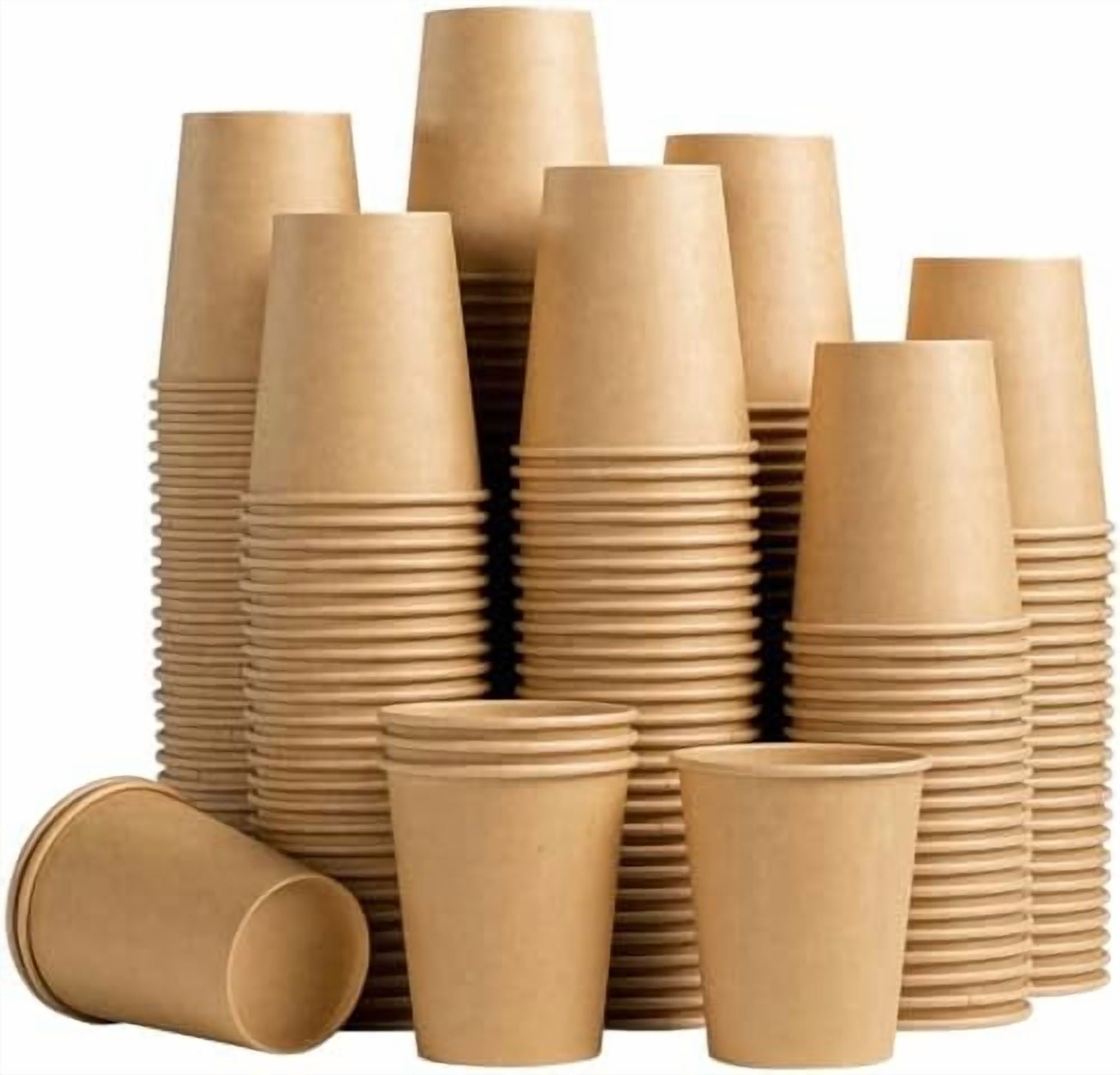 200 Pack 8 oz Kraft Paper Cups, Brown Disposable Paper Coffee Cups ...
