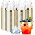 [200 Pack] 9oz Clear Plastic Cups with Gold Rimmed Sturdy & Food Safe ...