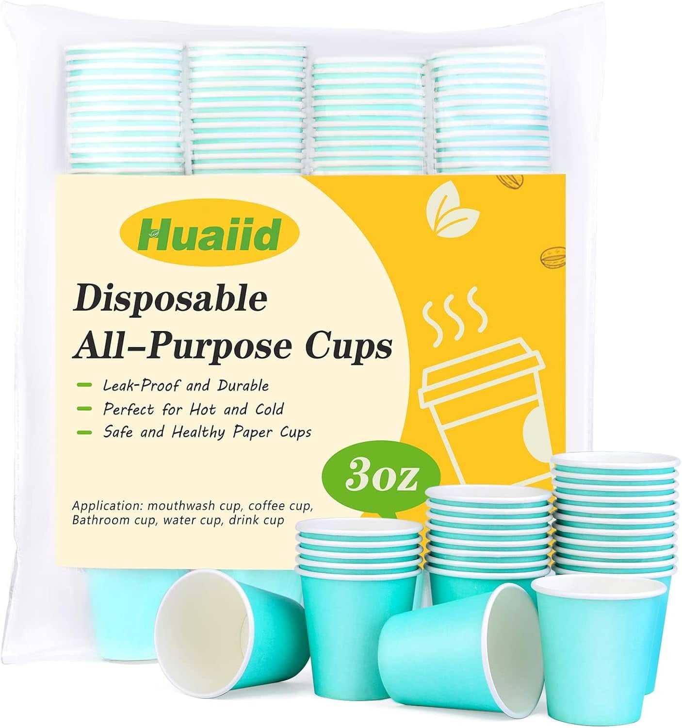 200 Pack Bathroom Cups 3 oz, Paper Cups Disposable Mouthwash Cups ...