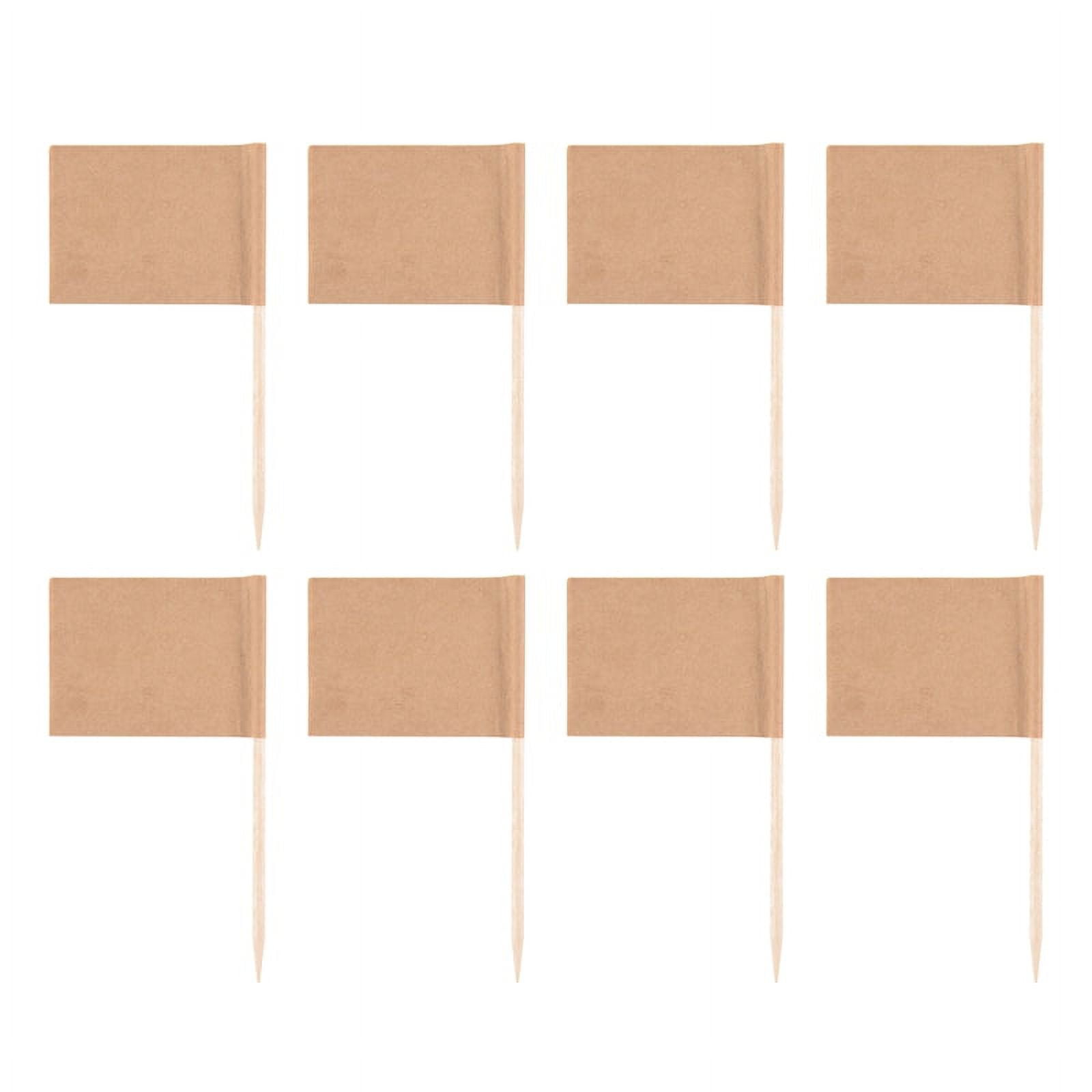 200 Pack Blank Toothpick Flags Kraft Paper Flag Picks Cheese Markers ...