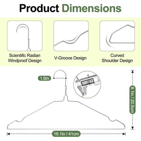 200 Pack Bulk Metal Clothes Hangers, Heavy Duty Wire Coat Hangers, Non ...