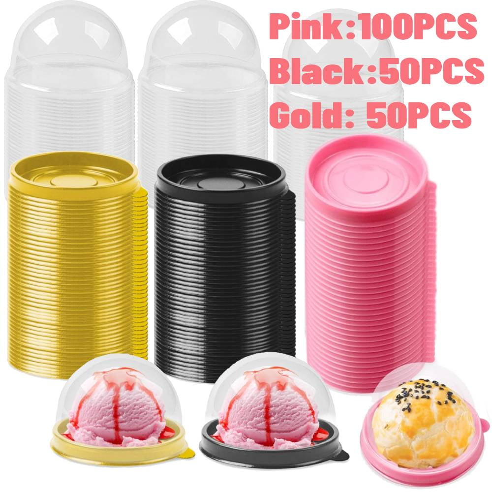 200 Pack Bundt Cake Containers, Clear Plastic Small Cake Boxes with ...