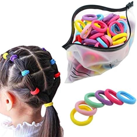 200 Pack Candy Color Girls' Elastics Hair Ties Seamless Ponytail Holder ...