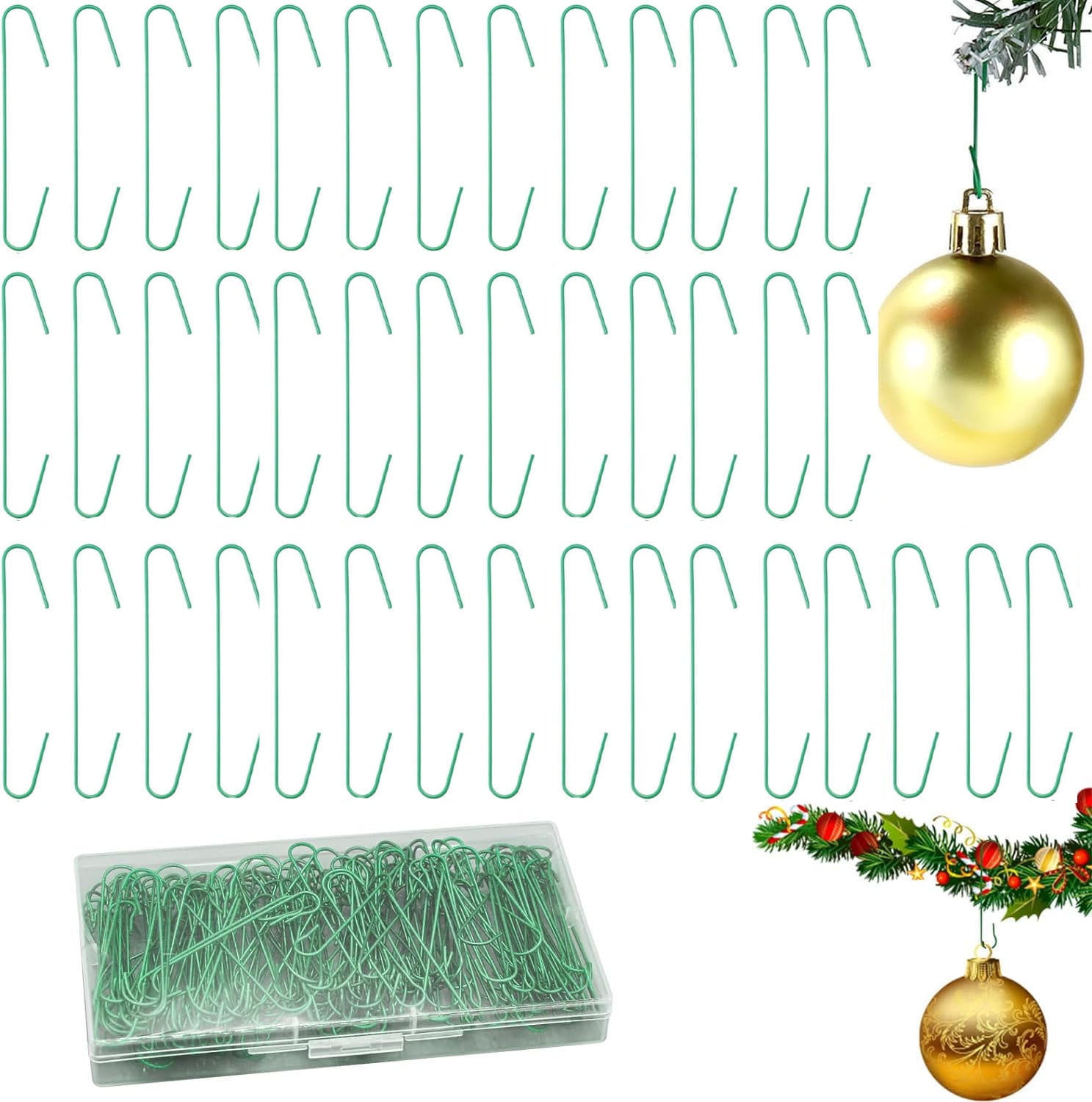 200 Pack Christmas Ornament Hooks,Christmas Ornament Hangers Bendable ...