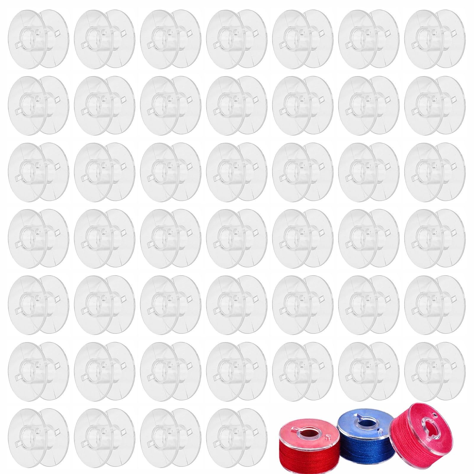 200 Pack Clear Plastic Bobbins Transparent Sewing Machine Bobbins Accessories Home Sewing ...