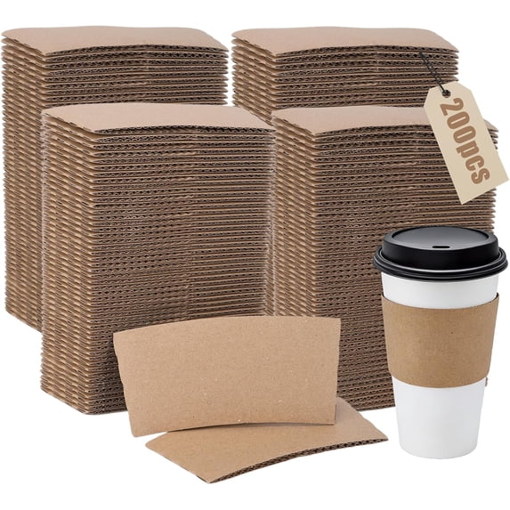 200 Pack Coffee Cup Sleeves,coffee sleeves,Coffee Sleeves Disposable ...