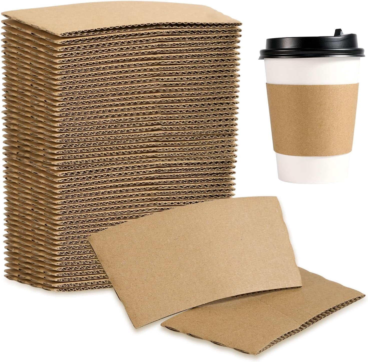 200 Pack Coffee Sleeves, Disposable Cup Sleeves for Hot and Cold Drinks ...