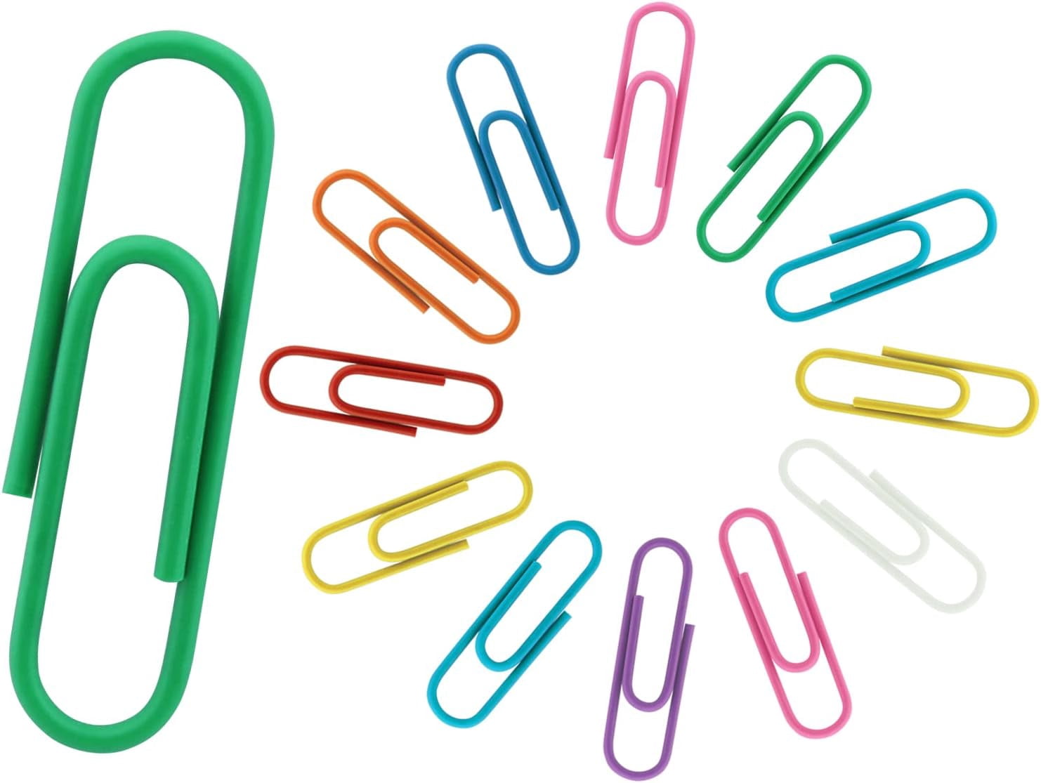 200 Pack Colored Paper Clips Small Size 1.1 Inch 28mm Vinyl Coated ...
