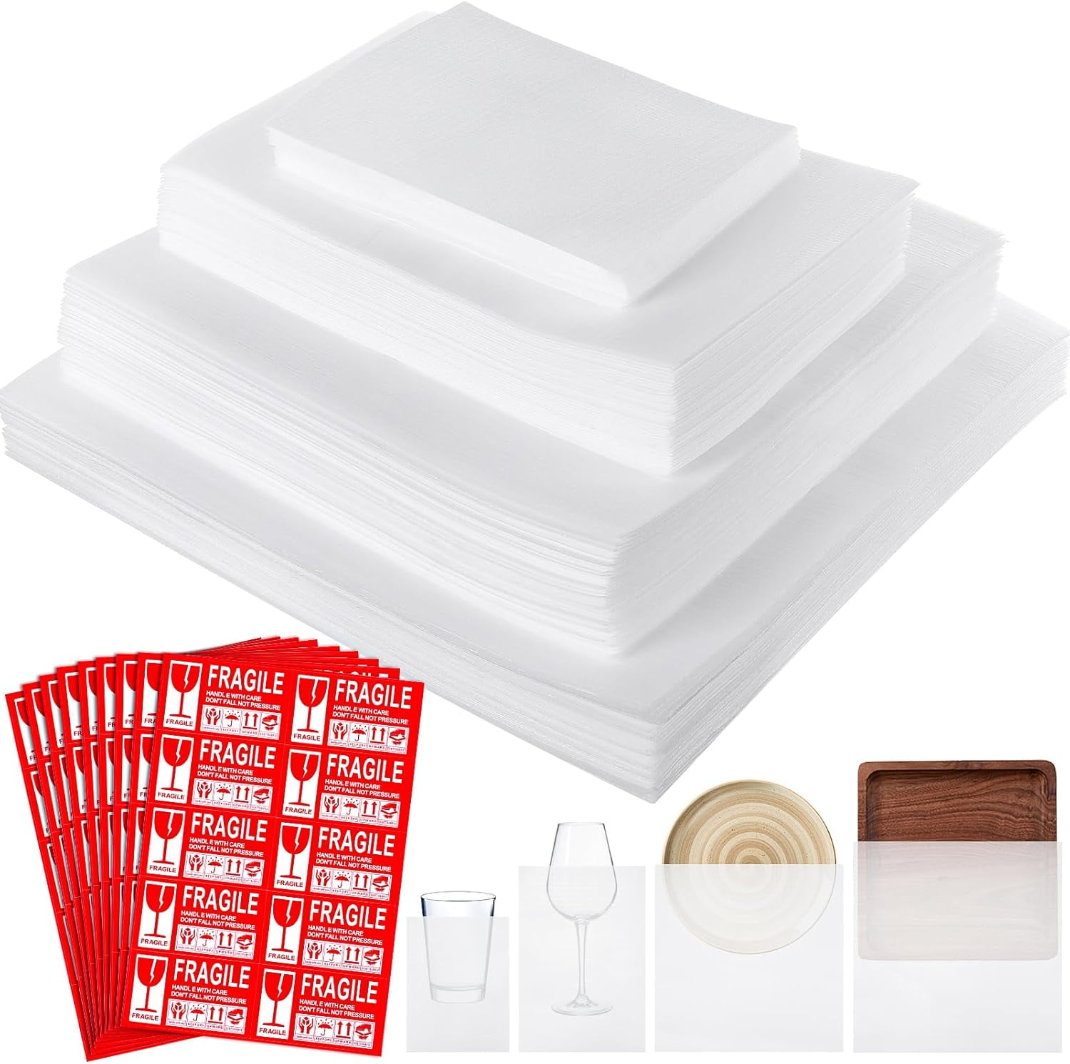 200 Pack Cushion Foam Pouches 4 Sizes Packing Foam Dish Packing Moving ...