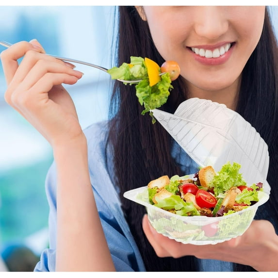 200 Pack Disposable Plastic To Go Containers with Clear Lids, 6 x 6 ...