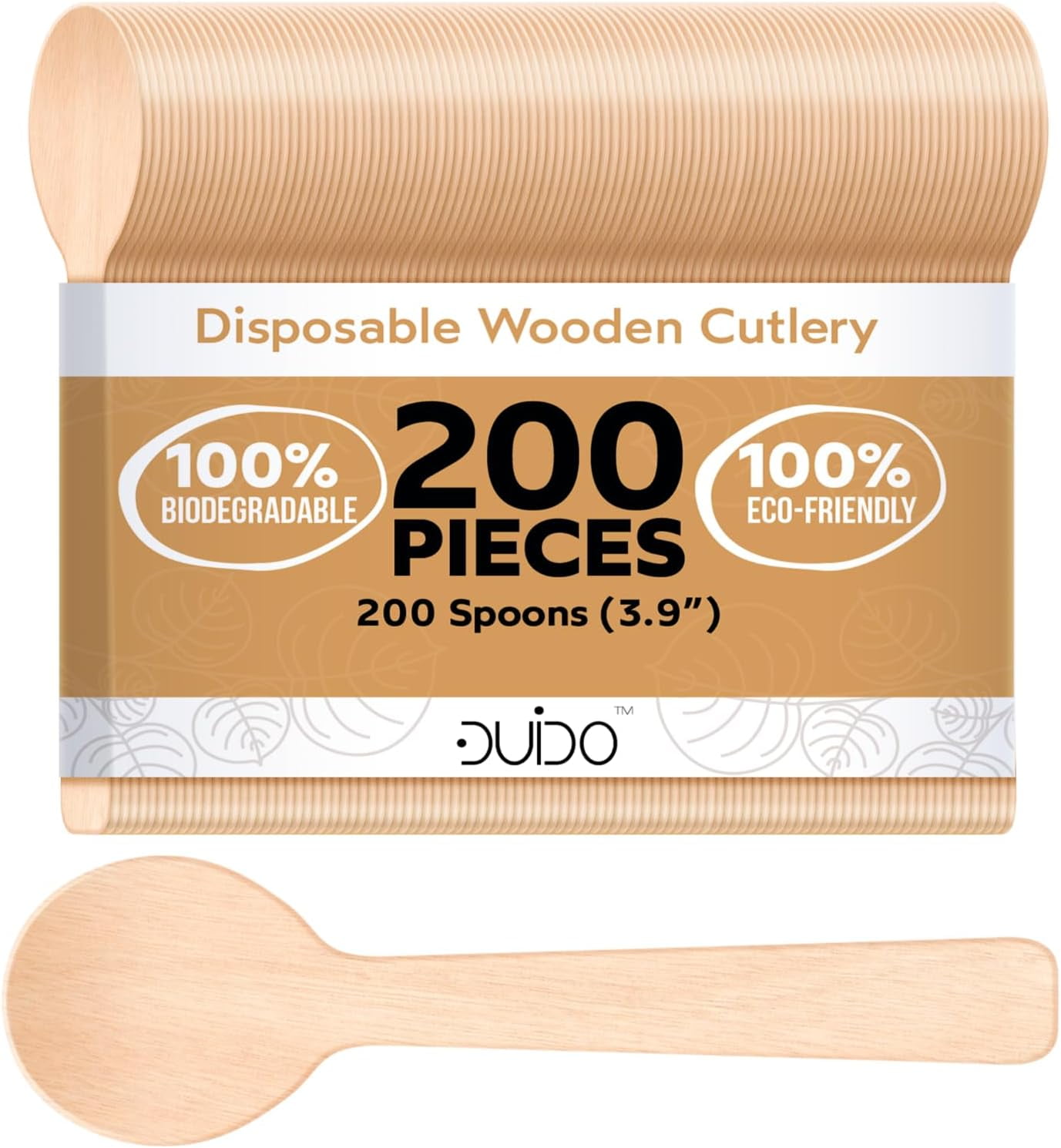 200-Pack Disposable Small Wooden Spoon 3.9 inch - Biodegradable Mini ...