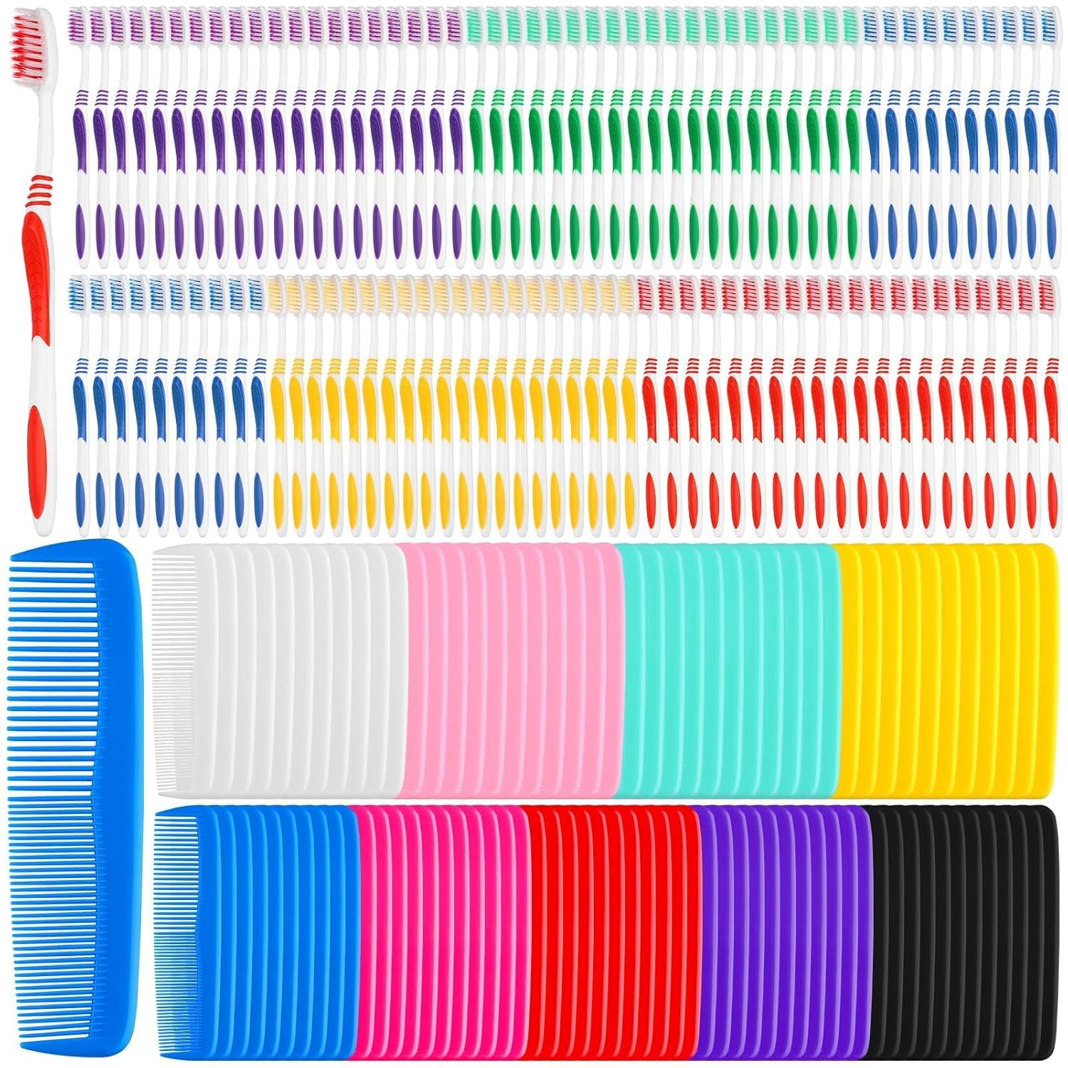200 Pack Disposable Toothbrushes and Comb for Homeless Individually ...