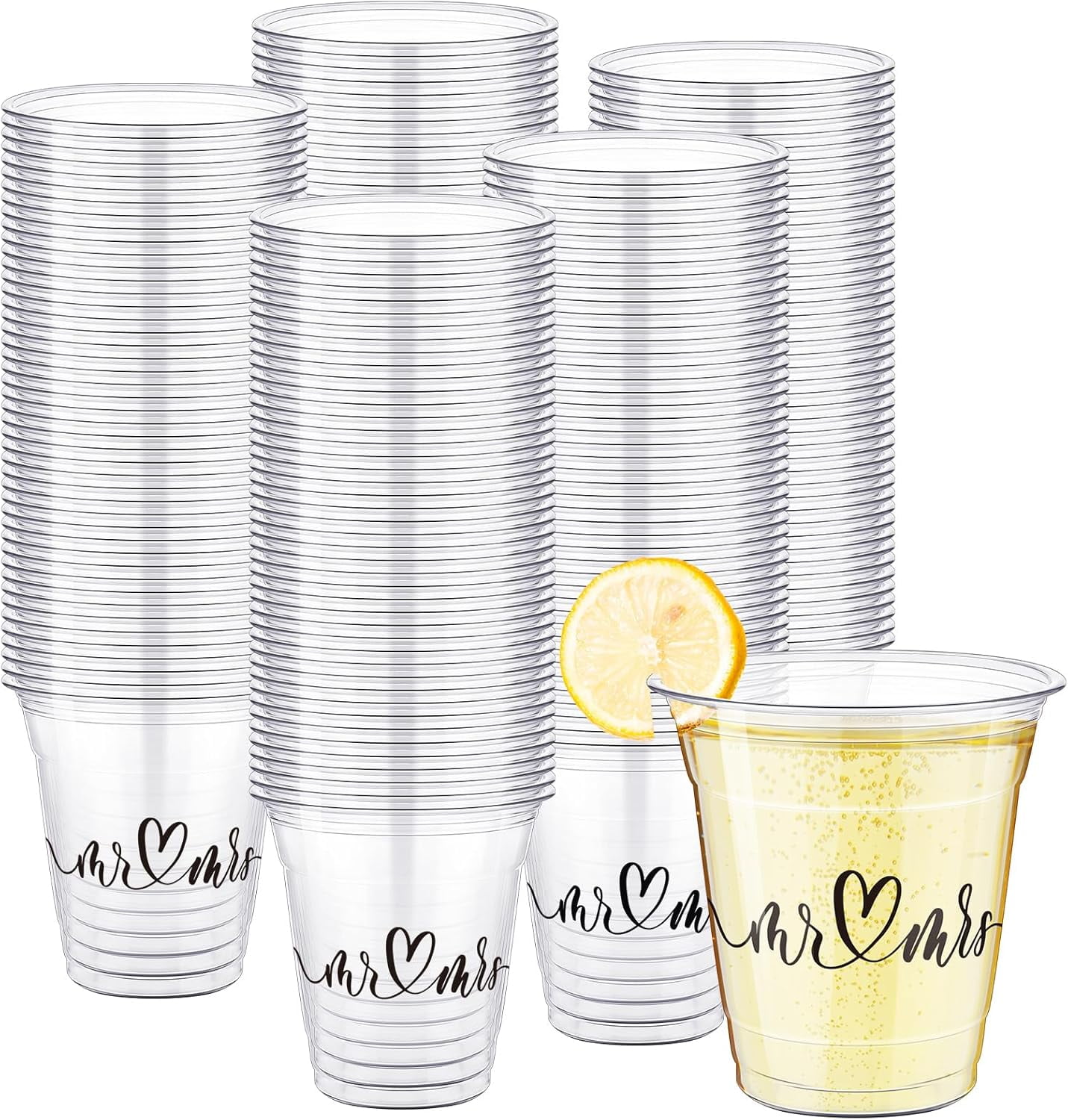 200 Pack Disposable Wedding Plastic Cups Bulk 10oz Wedding Reception ...