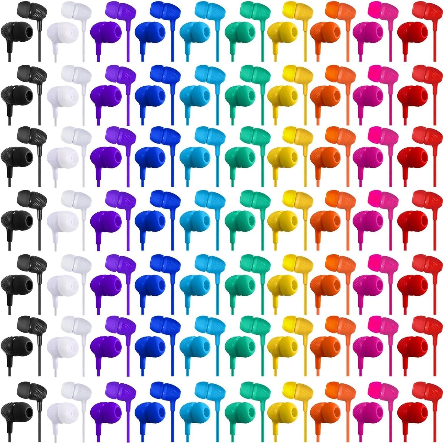 200 Pack Earbuds Bulk Earphones 3.5 mm Classroom Headphones for Adult ...