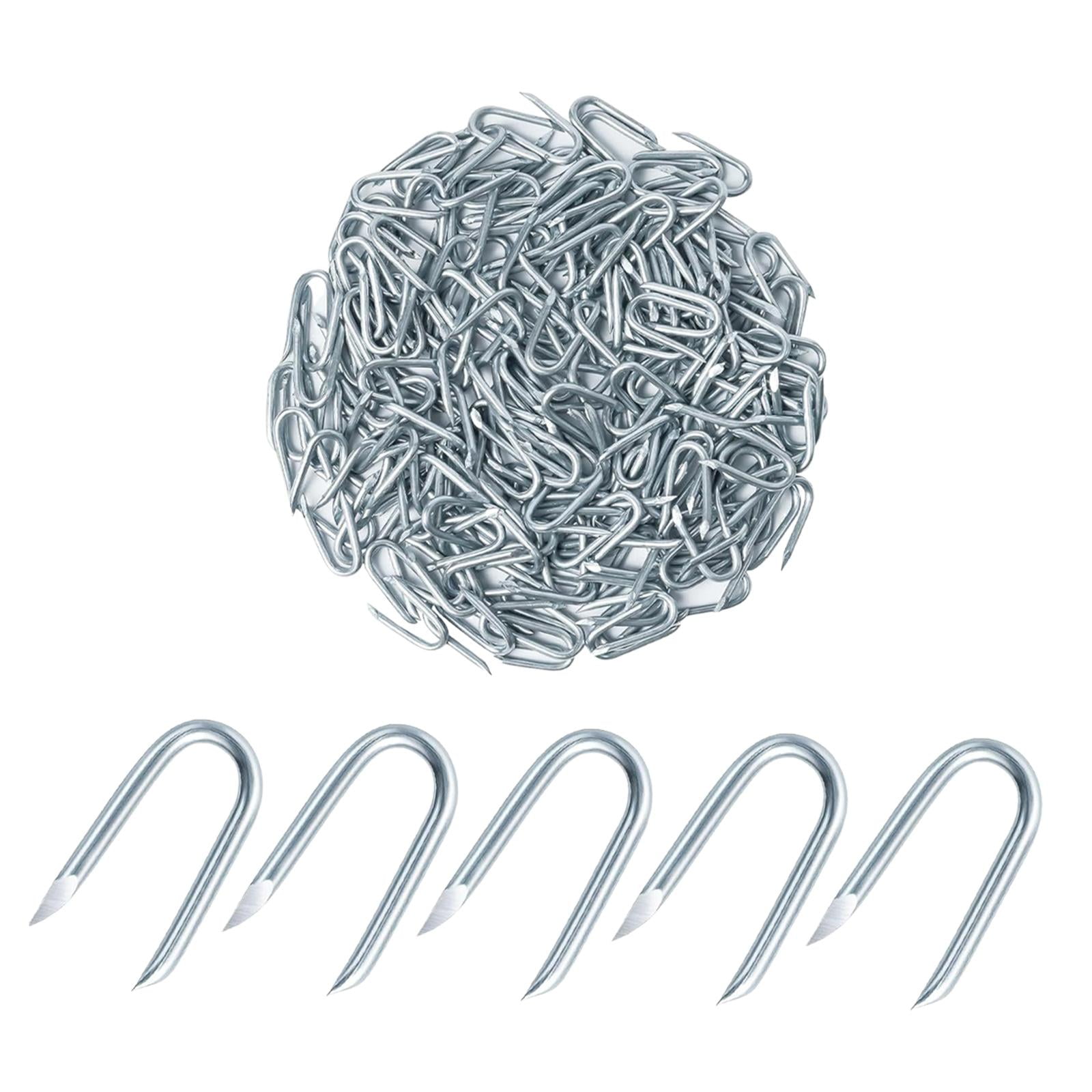 200 Pack Fence Staples U Nails Wire Fasteners Galvanized Iron for ...