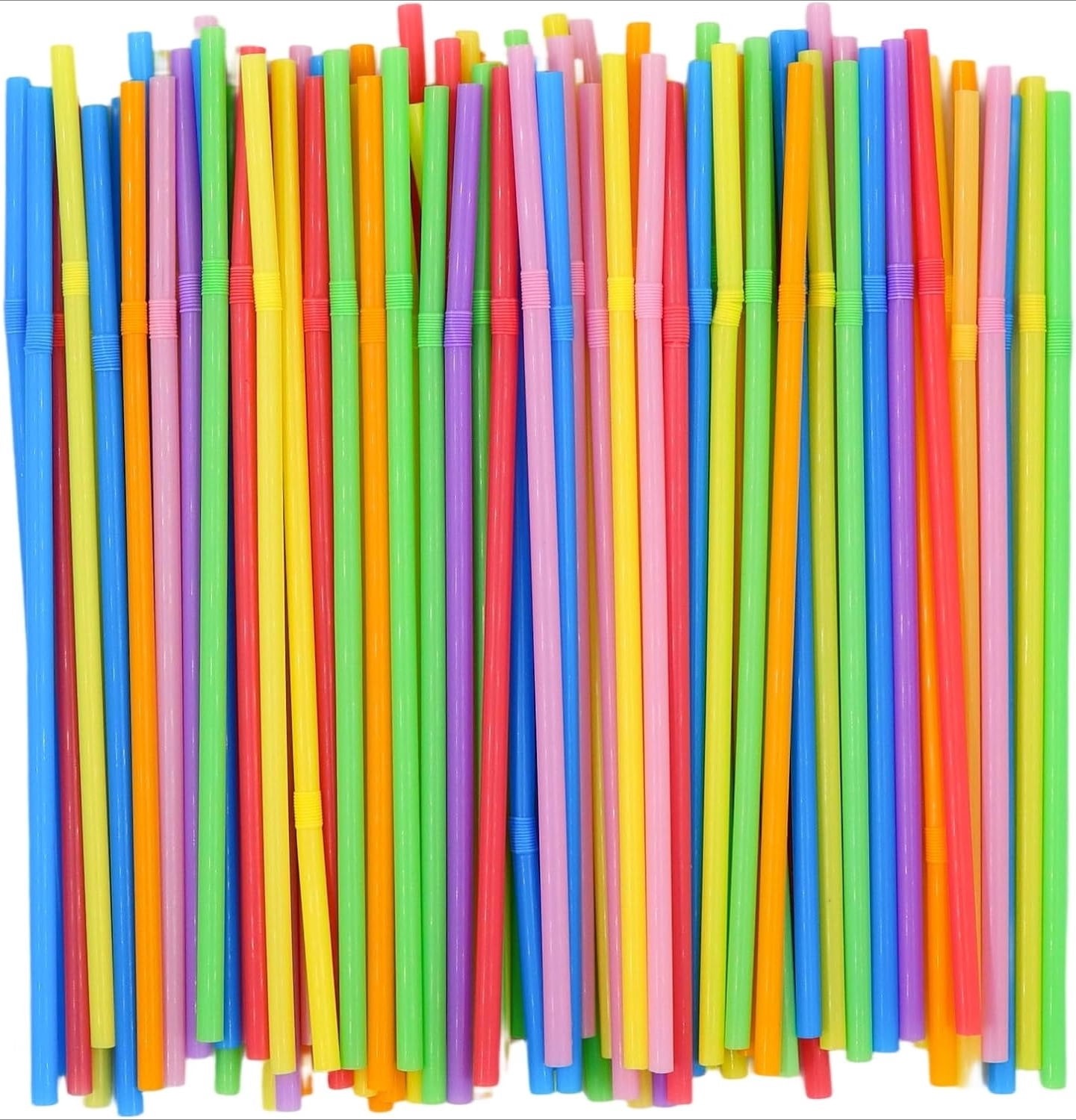 200 Pack Flexible Plastic Drinking Straws, 8.5" Bendable Disposable ...