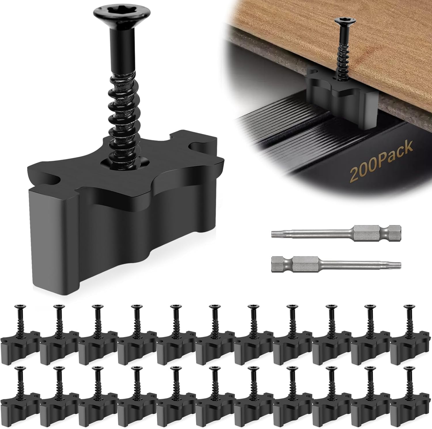 200 Pack Hidden Deck Fasteners for Composite Decking Board, Composite ...