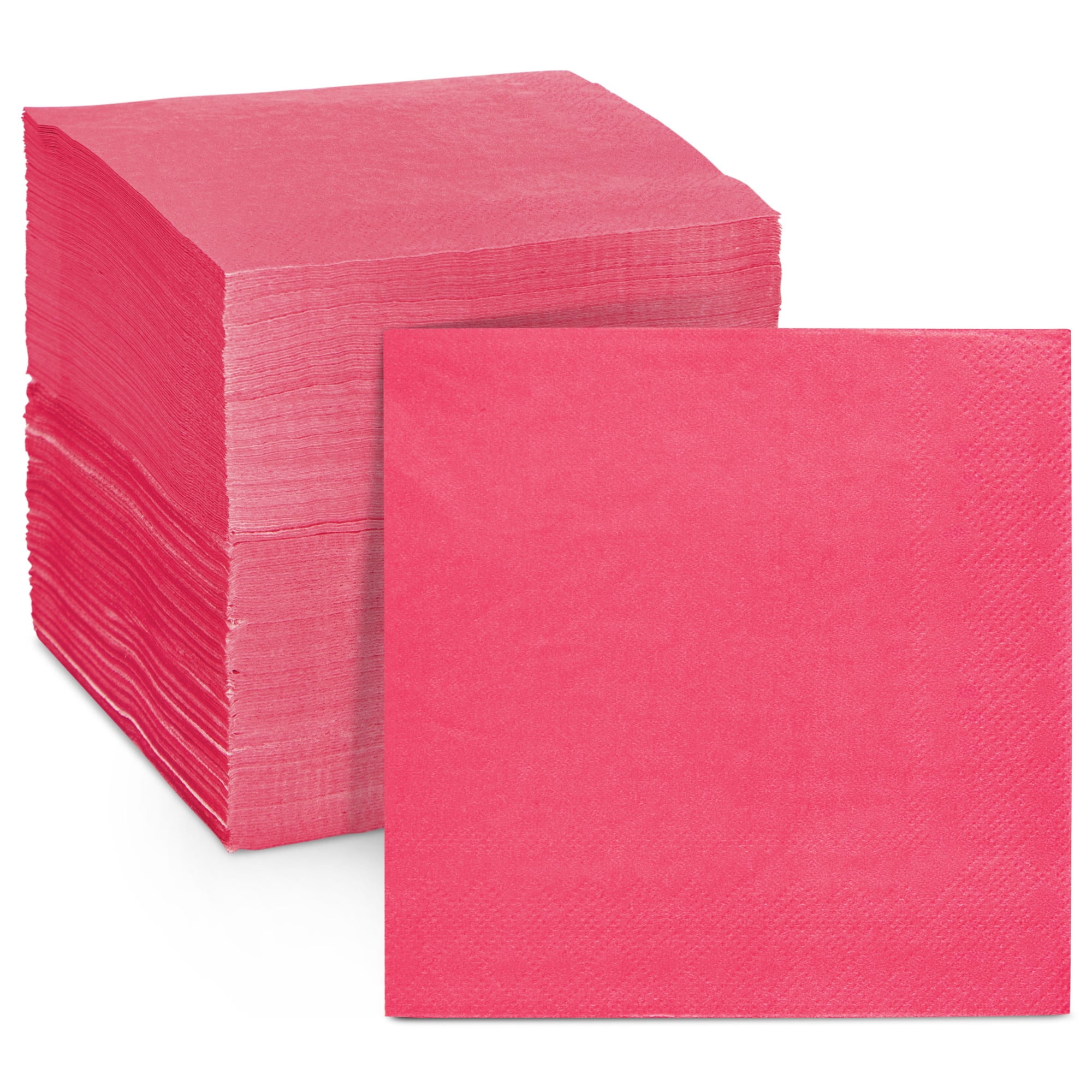 200 Pack Hot Pink Napkins Disposable for Birthday Party, 2-Ply, 5 x 5 ...