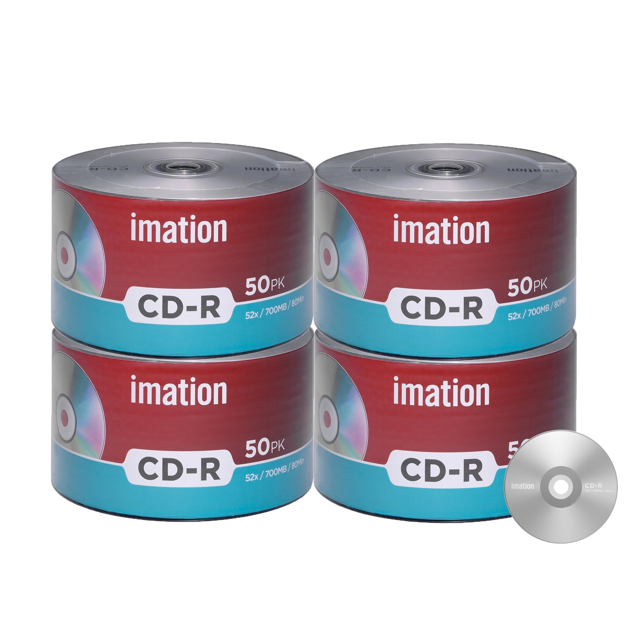 200 Pack Imation CD-R 52X 700MB/80Min Branded Logo Blank Media Recordable Data Disc - Walmart.com