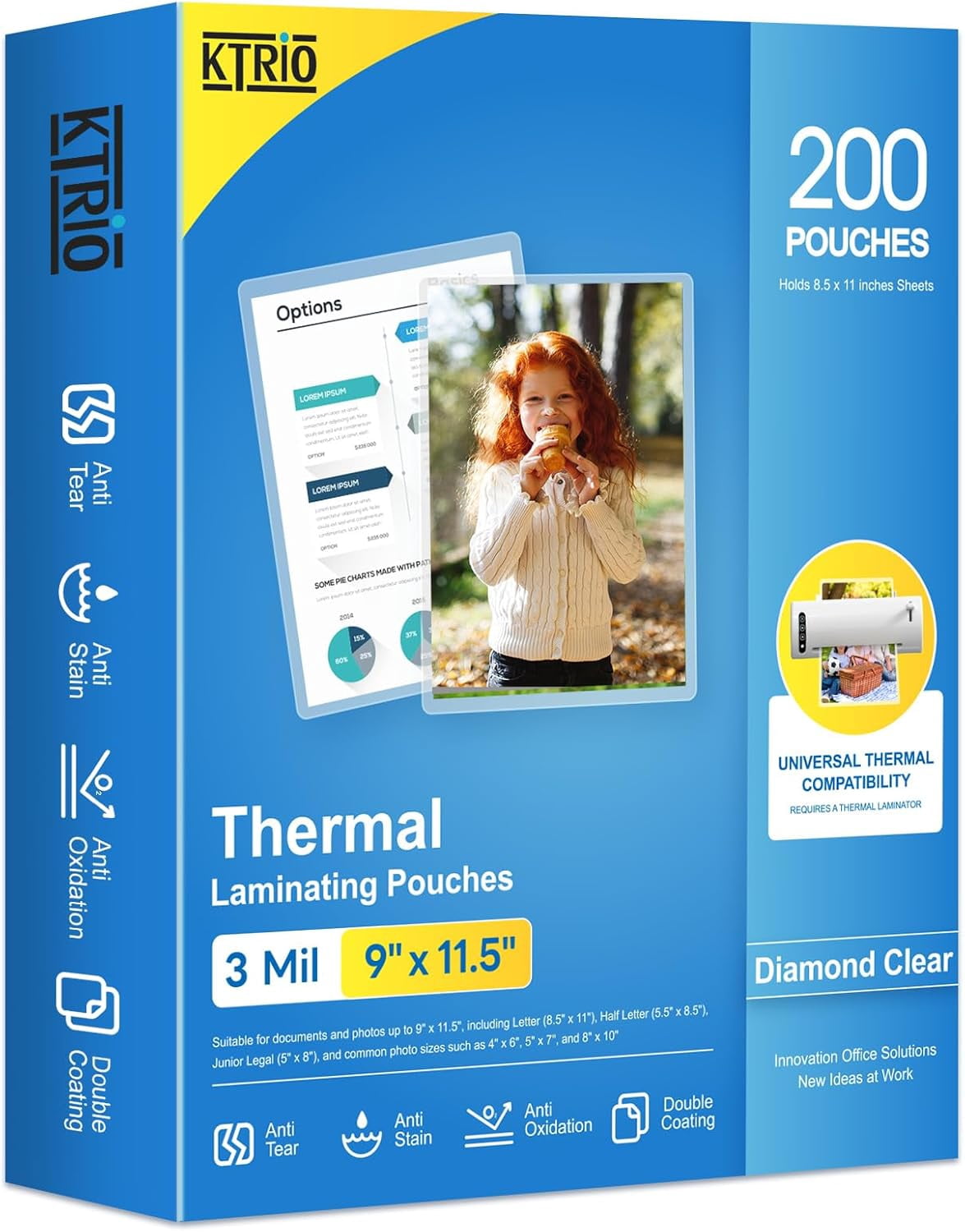 200 Pack Laminating Sheets, Hold 8.5 x 11 Inches, 3 MIL Thermal ...