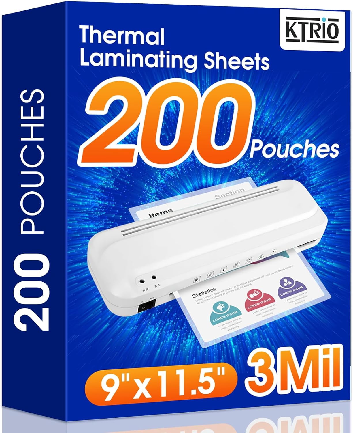 200 Pack Laminating Sheets, Hold 8.5 x 11 Inches, 3 Mil Thermal ...