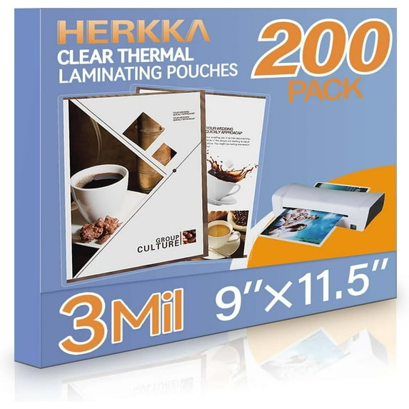 200 Pack Laminating Sheets, Holds 8.5 x 11 Inch Sheets, 3 Mil Clear ...