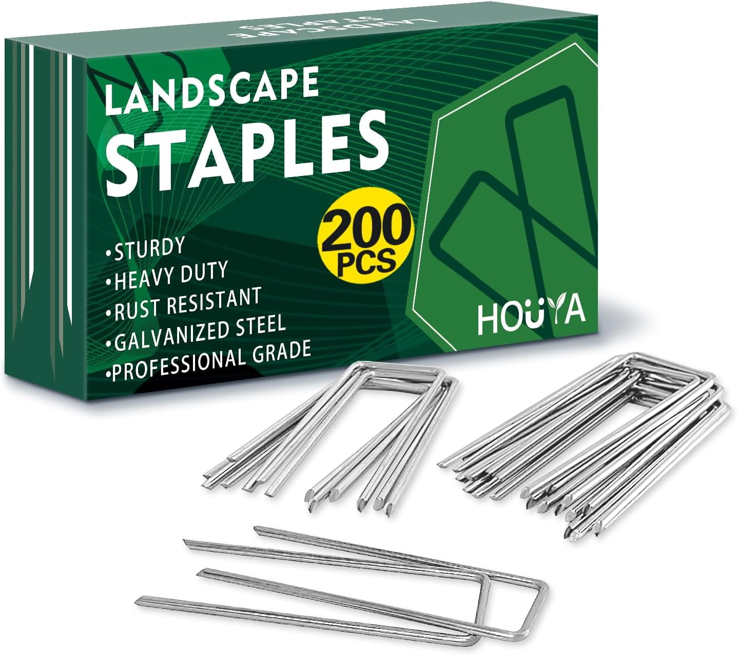 200 Pack Landscape Staples 4 Inch 12 Gauge Garden Stakes Galvanized ...