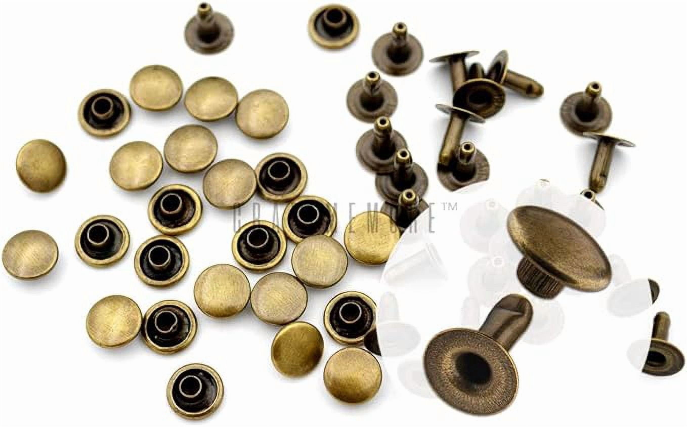200 Pack Leather Rivets Single Cap Rapid Rivet Metal Stud Fasteners ...