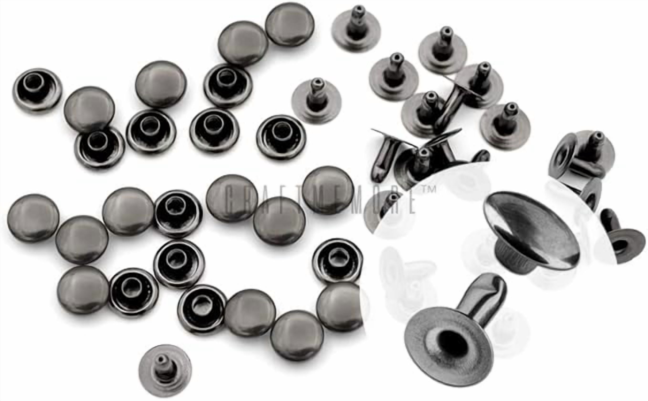 200 Pack Leather Rivets Single Cap Rapid Rivet Metal Stud Fasteners ...