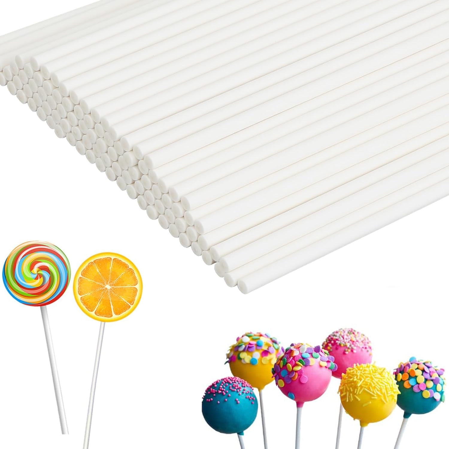 200 Pack Lollipop Making Tools,Bexikou White Lollipop Sticks Cake ...
