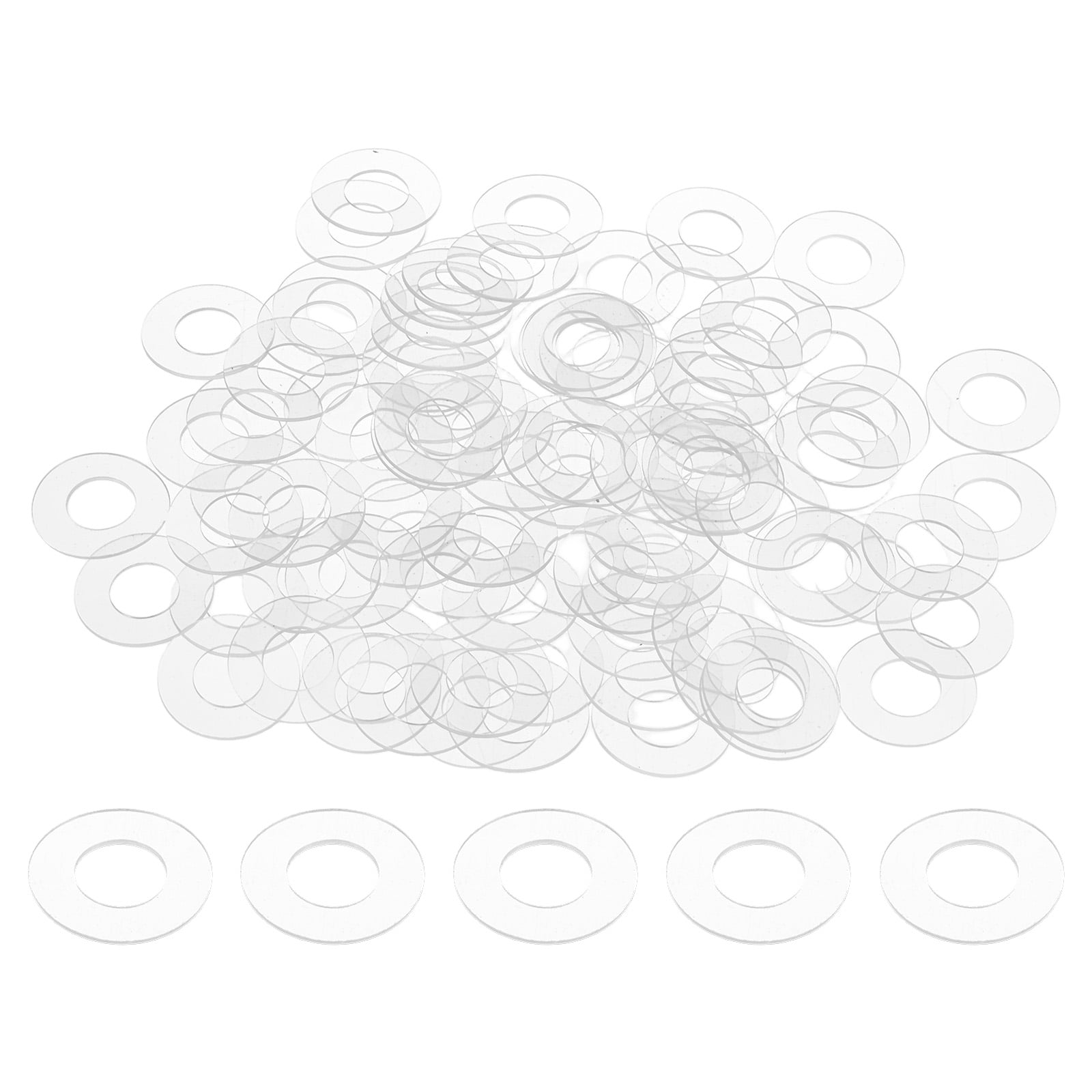 200-Pack M12 Flat Washers, 12mm ID 24mm OD 1mm Thick Clear Plain ...