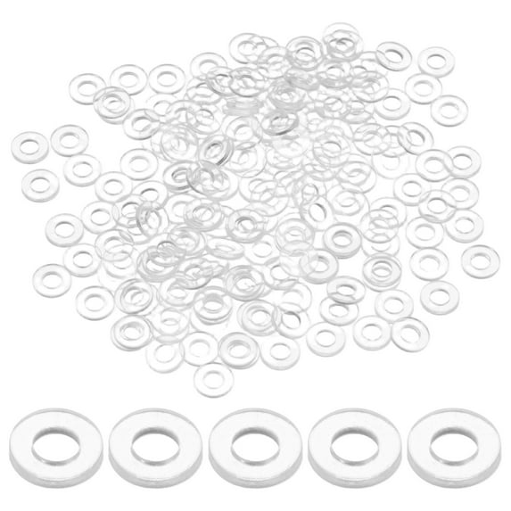 200-Pack M3 PVC Flat Washers, 3mm ID 6mm OD 1mm Thick Clear Plain ...