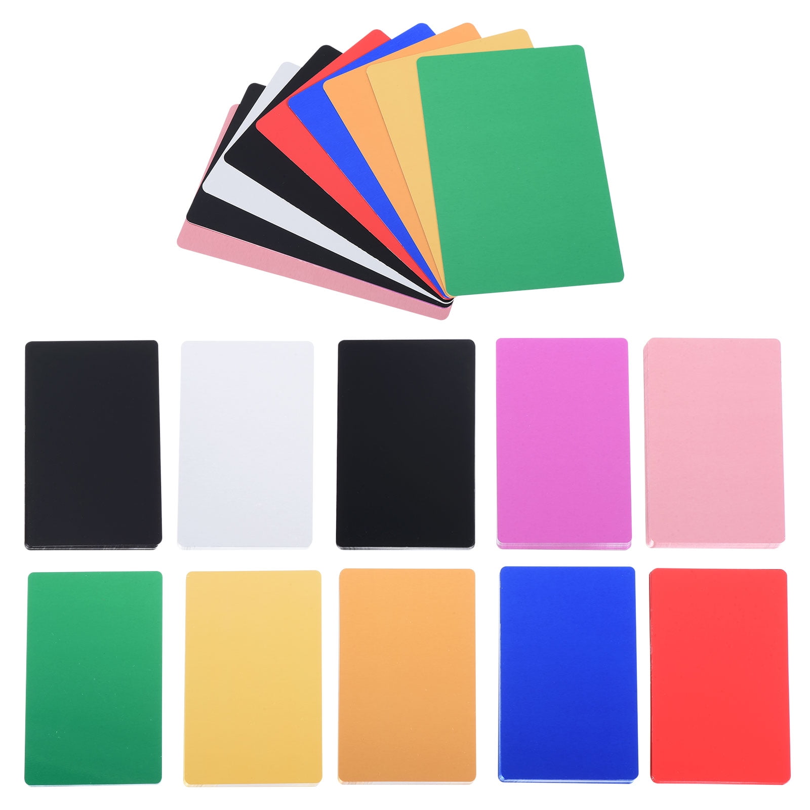 200 Pack Metal Business Cards Blank, 0.21mm Thick 3.4x2.1 Inch Aluminum ...