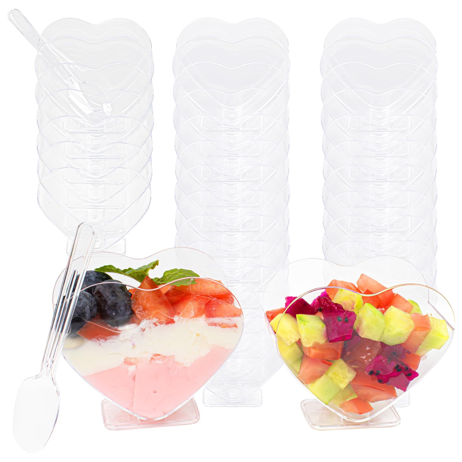 200 Pack Mini Dessert Cups With Spoons, 4 Oz Clear Plastic Parfait Cups ...