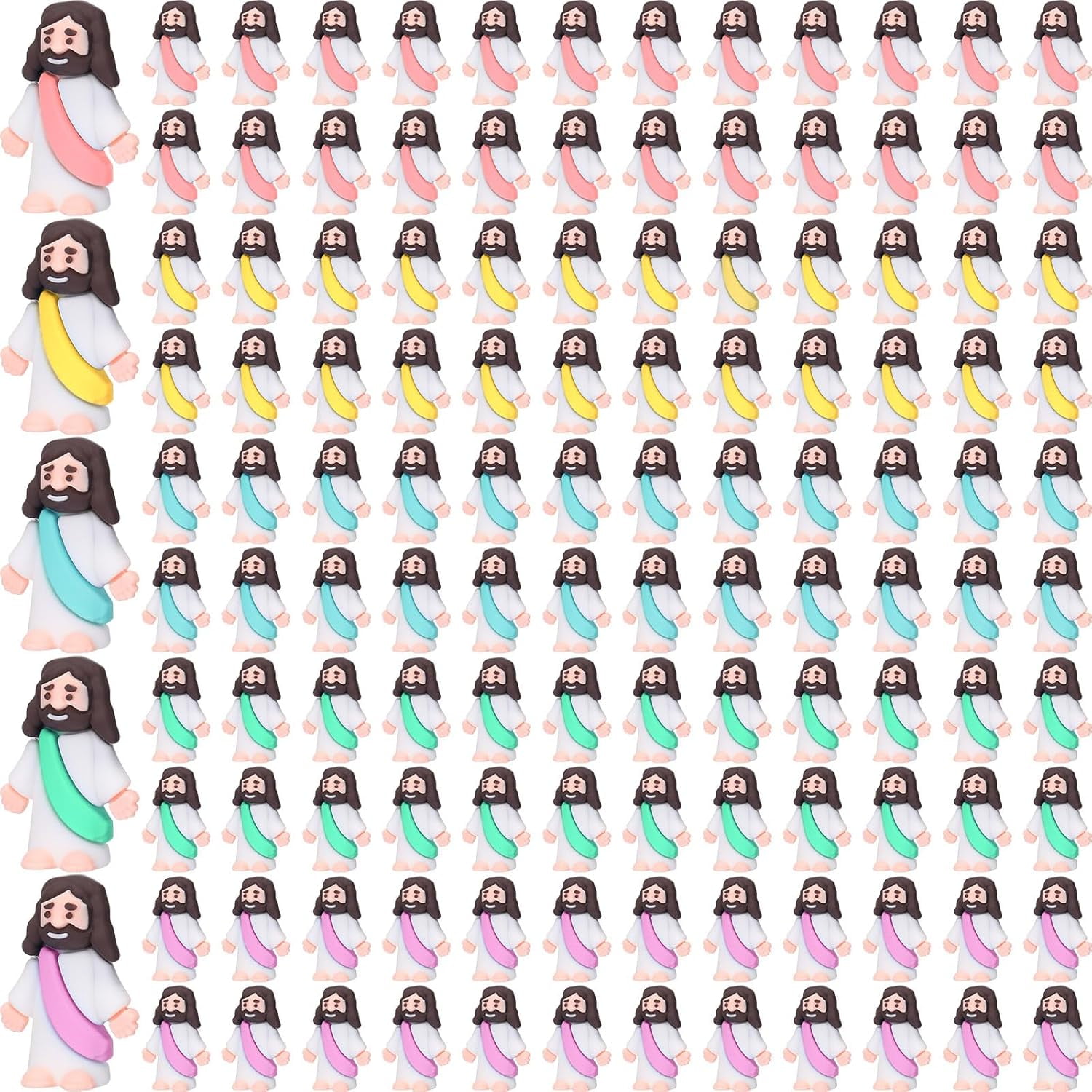 200 Pack Mini Jesus Figurines Bulk Tiny Jesus Figures Pocket Rubber ...